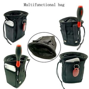 Samxu Metal Detecting Finds Waist Pouch, Portable Multifunctional Bag for Garrett, Minelab Finds Accessory(Black)