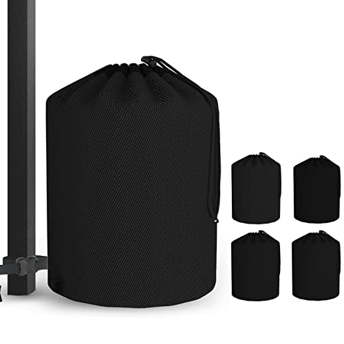 KAMPKEEPER Sand Bags for Canopy Tent, Sandbags for Weight Gazebo,Heavy Duty 70LBS*4Packs (Black)