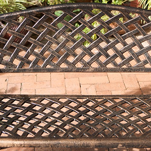 Rustproof Aluminum Outdoor Park Bench, Antique Copper