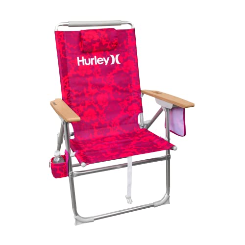 Hurley Hi-Boy Wood Arm Beach Chair, One Size, Knockout Floral Azalea