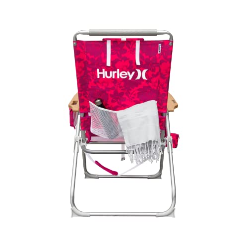 Hurley Hi-Boy Wood Arm Beach Chair, One Size, Knockout Floral Azalea