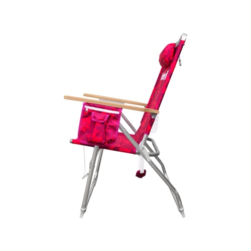 Hurley Hi-Boy Wood Arm Beach Chair, One Size, Knockout Floral Azalea