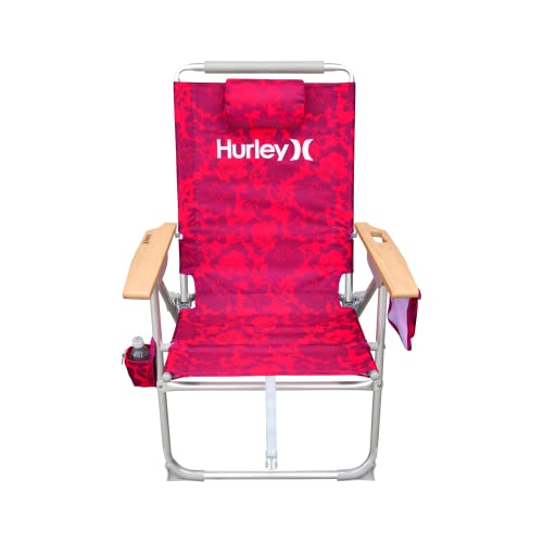 Hurley Hi-Boy Wood Arm Beach Chair, One Size, Knockout Floral Azalea