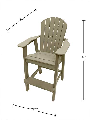 Phat Tommy Recycled Poly Resin Balcony Chair Settee | Durable and Eco-Friendly Adirondack Armchair and Removable Side Table | This Patio Furniture is Great for Your Lawn, Garden, Swimming Pool, Deck.