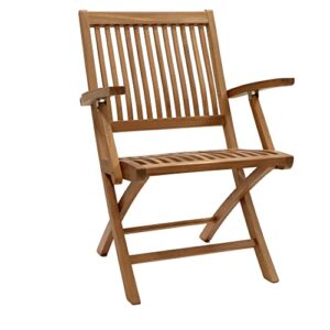 redmon premium teak folding chair, large, woodgrain