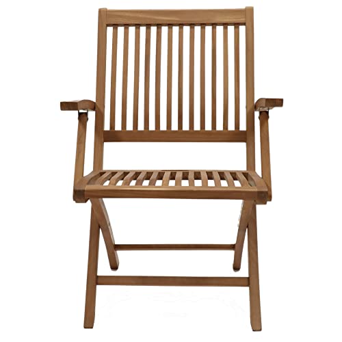 Redmon Premium Teak Folding Chair, Large, Woodgrain