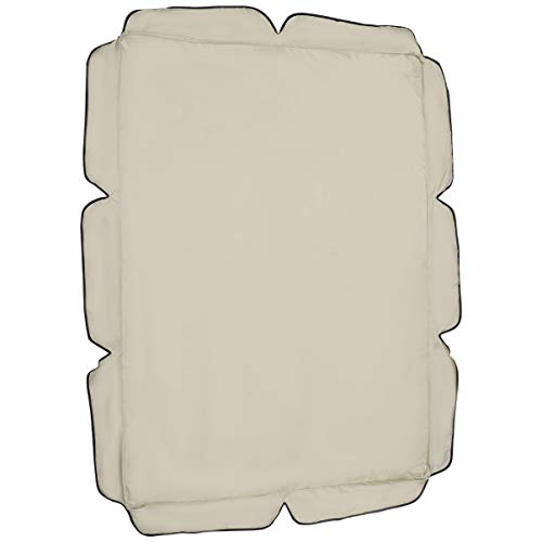 YARDWE Patio Waterproof Swing Seat Cushion Sunshade Cover Replacement Polyester Canopy Protector for Outdoor, Two-seat 55Ã—47 Inch (Beige)