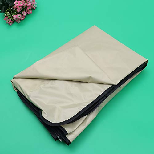 YARDWE Patio Waterproof Swing Seat Cushion Sunshade Cover Replacement Polyester Canopy Protector for Outdoor, Two-seat 55Ã—47 Inch (Beige)