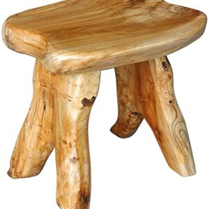 GREENAGE Cedar Roots Stool Naturally Shaped A-Leg, Size, 10" x 13.5 x 12.2 H, Wood Stump Side Table Stand Home Décor End Table