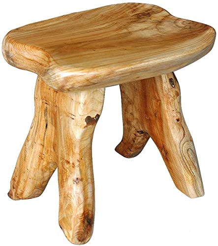 GREENAGE Cedar Roots Stool Naturally Shaped A-Leg, Size, 10" x 13.5 x 12.2 H, Wood Stump Side Table Stand Home Décor End Table