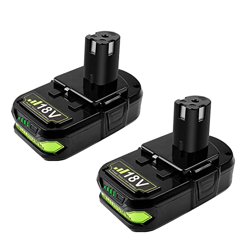 POWTREE Upgraded 3800mAh 2Packs 18v Battery Replacement Compatible with Ryobi 18V Battery ONE+ P102 P103 P105 P107 P108 P109 Cordless Power Tools Drills