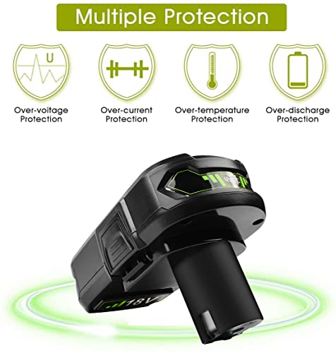 POWTREE Upgraded 3800mAh 2Packs 18v Battery Replacement Compatible with Ryobi 18V Battery ONE+ P102 P103 P105 P107 P108 P109 Cordless Power Tools Drills