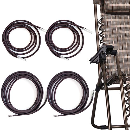 Bealuffe Replacement Cords for Zero Gravity Chair 4 Cords Patio Recliner Repair Laces for Lounge Chair Bungee Chair Antigravity Chair (Coffee)