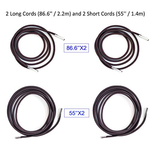 Bealuffe Replacement Cords for Zero Gravity Chair 4 Cords Patio Recliner Repair Laces for Lounge Chair Bungee Chair Antigravity Chair (Coffee)