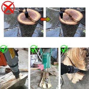 Firewood Log Splitter, 3pcs Drill Bit Removable Cones Kindling Splitting logs bits Heavy Duty Electric Bolts and Nuts Set M4 Stainless Steel