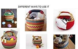 Large African Basket | Round Bolga Basket | Ghana Basket (ASSOR / COLORS VARY) 14”-16”