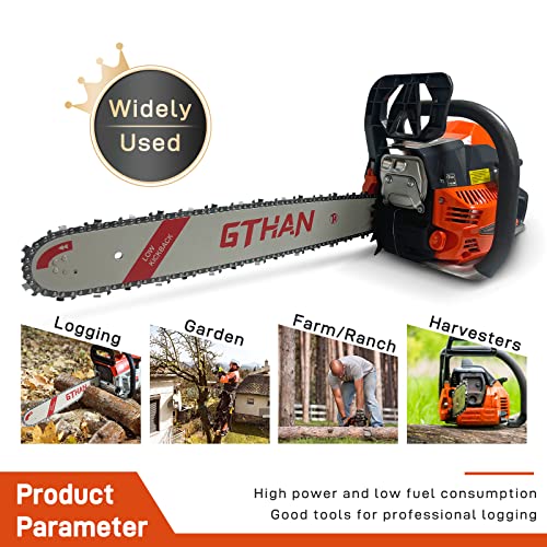 Gas Chainsaw 60cc 2-Cycle Gasoline Powered Chainsaws 20-Inch Professional Power Chain Saws For Forest Cutting Trees, Wood, Garden and Farm Use