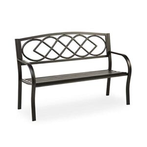 celtic knot garden bench black aluminum backed