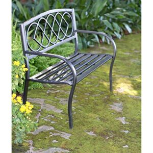 Celtic Knot Garden Bench Black Aluminum Backed