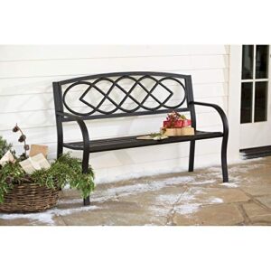 Celtic Knot Garden Bench Black Aluminum Backed