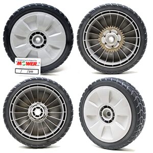 the mower shop hrr216 wheel set (includes set of rear 42710-ve2-m02ze and set of front 44710-vl0-l02zb)