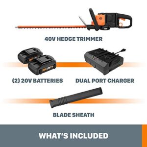 Worx WG284 40V Power Share 24" Cordless Hedge Trimmer (Batteries & Charger Included)