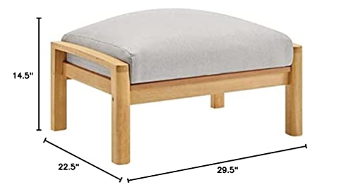 Modway EEI-3701-NAT-LGR Orlean Ottoman, Natural Light Gray