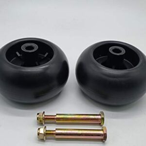 2 pcs Deck Wheels + Shoulder Bolts, Lock Nuts For 133957 174873 532133957 532174873 Replace 734-03058, 753-04856. 92683, 92265. M84690