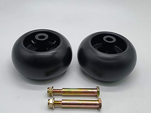 2 pcs Deck Wheels + Shoulder Bolts, Lock Nuts For 133957 174873 532133957 532174873 Replace 734-03058, 753-04856. 92683, 92265. M84690