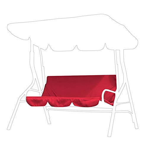 Omabeta Swing Cushion Outdoor Swing 3鈥慡eat Chair Waterproof Cushion Replacement for Patio Garden Yard Swing Chair Protection Cover(red)