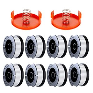 eventronic 10 pack string trimmer replacement spool compatible with black+decker weed eater, 240ft 0.065″ af-100 autofeed line for black+decker string trimmers(8 spools + 2 caps+2 springs)