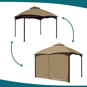 Wonwon Gazebo Universal Replacement Privacy Curtain Privacy Panel Canopy Side Wall with Zipper for 10' x 10' Outdoor Gazebo (Khaki)