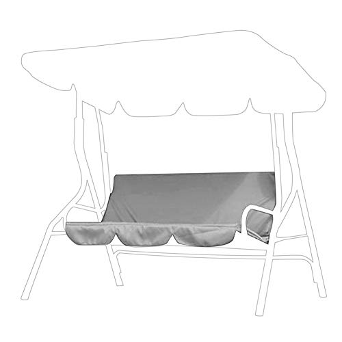 Outdoor Swing Seat Cushion Cover Replacement, Waterproof Polyester Taffeta Fabric 3 Seat Swing Chair Bench Cushion Cover Swing Hammock Protector for Garden Yard Park 59.1x19.7x3.9in (Grey)