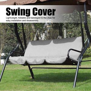 Outdoor Swing Seat Cushion Cover Replacement, Waterproof Polyester Taffeta Fabric 3 Seat Swing Chair Bench Cushion Cover Swing Hammock Protector for Garden Yard Park 59.1x19.7x3.9in (Grey)