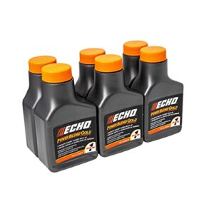 echo products, echo 6450001g power blend gold oil mix 50:1 for 2 stroke2cycle outdoor power equipment, high performance semi synthetic, low smoke emission 2.6 fl oz (6 pack), 6450001g 2.6 fl oz