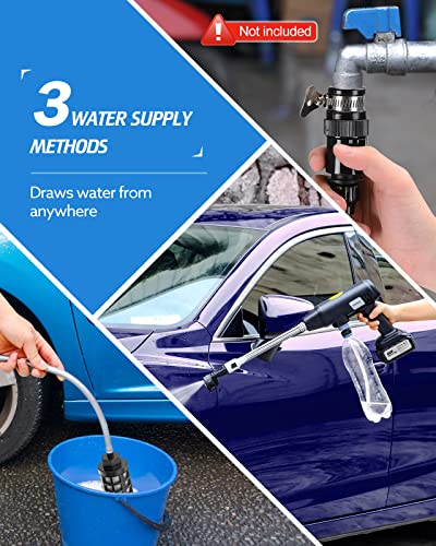 Aihand Cordless Pressure Washer, 652PSI Portable Power Cleaner with Rechargeable 4.0Ah Battery 6-in-1 Nozzle, Handheld High-Pressure Car Washer Gun for Home/Floor Cleaning & Watering, Charger Included