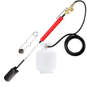 gas one propane torch 500k btu heavy duty weed burner flamethrower with flint striker for bigger propane tanks (5-40lb propane tanks)