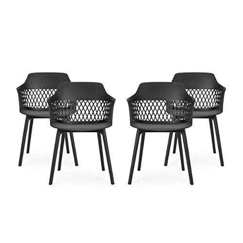 Christopher Knight Home Madeline Outdoor Dining Chair (Set of 4), Black