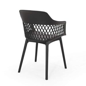 Christopher Knight Home Madeline Outdoor Dining Chair (Set of 4), Black