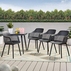 Christopher Knight Home Madeline Outdoor Dining Chair (Set of 4), Black