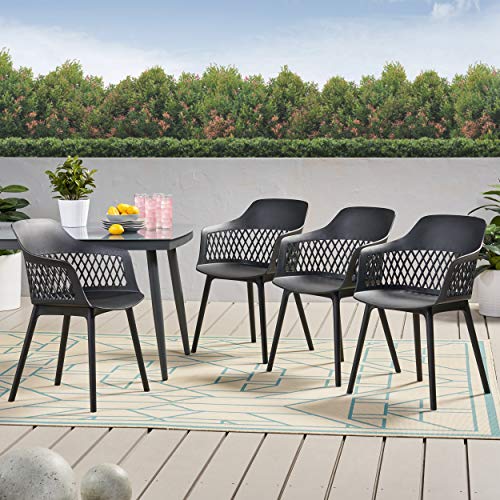 Christopher Knight Home Madeline Outdoor Dining Chair (Set of 4), Black