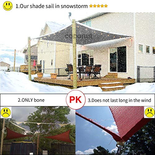 Rectangle Sun Shade Sail Canopy, 6' x 8' Patio Shade Cloth Outdoor Cover - Sunshade Fabric Awning Shelter for Pergola Backyard Garden Carport (Grey)