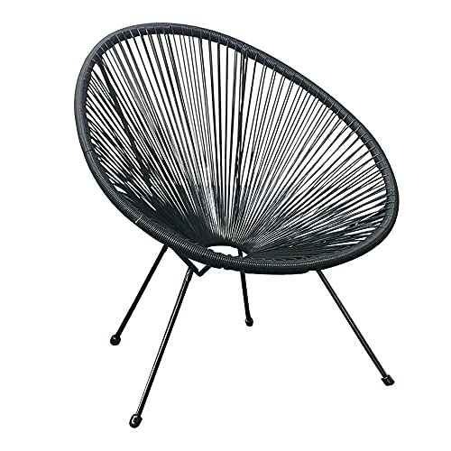 Acapulco Woven Lounge Chair for Indoor and Outdoor Use (4PC Black)