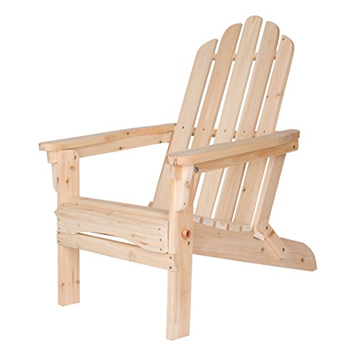 Shine Company 4658N Marina II Adirondack Folding Chair | Outdoor Foldable Wooden Rocking Chair for Garden, Backyard, Firepit, & Deck – Natural