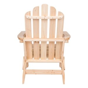 Shine Company 4658N Marina II Adirondack Folding Chair | Outdoor Foldable Wooden Rocking Chair for Garden, Backyard, Firepit, & Deck – Natural