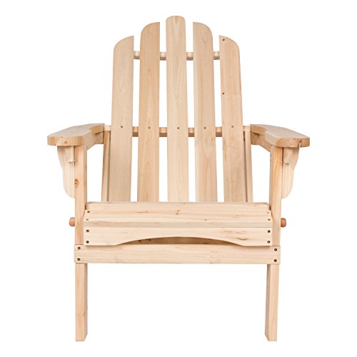 Shine Company 4658N Marina II Adirondack Folding Chair | Outdoor Foldable Wooden Rocking Chair for Garden, Backyard, Firepit, & Deck – Natural