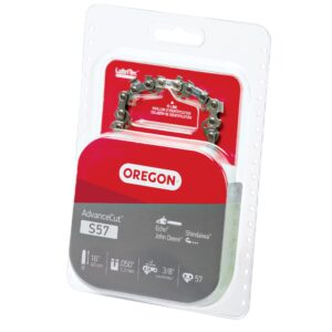 Oregon S57 AdvanceCut Replacement Chainsaw Chain for 16-Inch Guide Bar, 57 Drive Links, Pitch: 3/8" Low Profile, Low Vibration, .050" Gauge,Gray