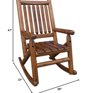 Leigh Country TX 36000 Amber-Log Single Rocker, Brown