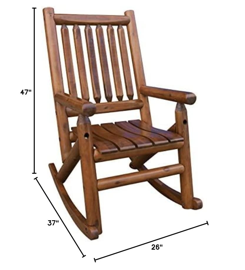 Leigh Country TX 36000 Amber-Log Single Rocker, Brown