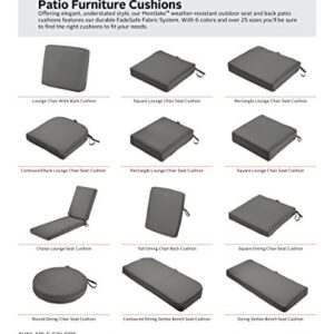 Classic Accessories Montlake Water-Resistant 18 x 18 x 2 Inch Contoured Patio Dining Seat Cushion, Light Charcoal Grey